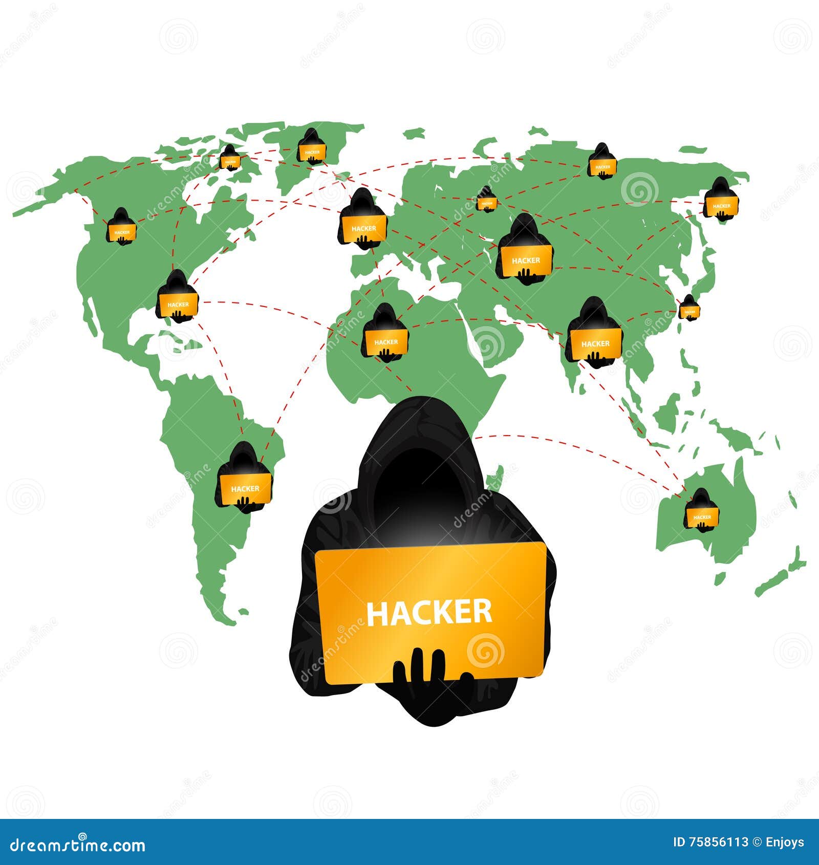 Digital Fraud and Hacking Design, Illustration. Stock Illustration ...