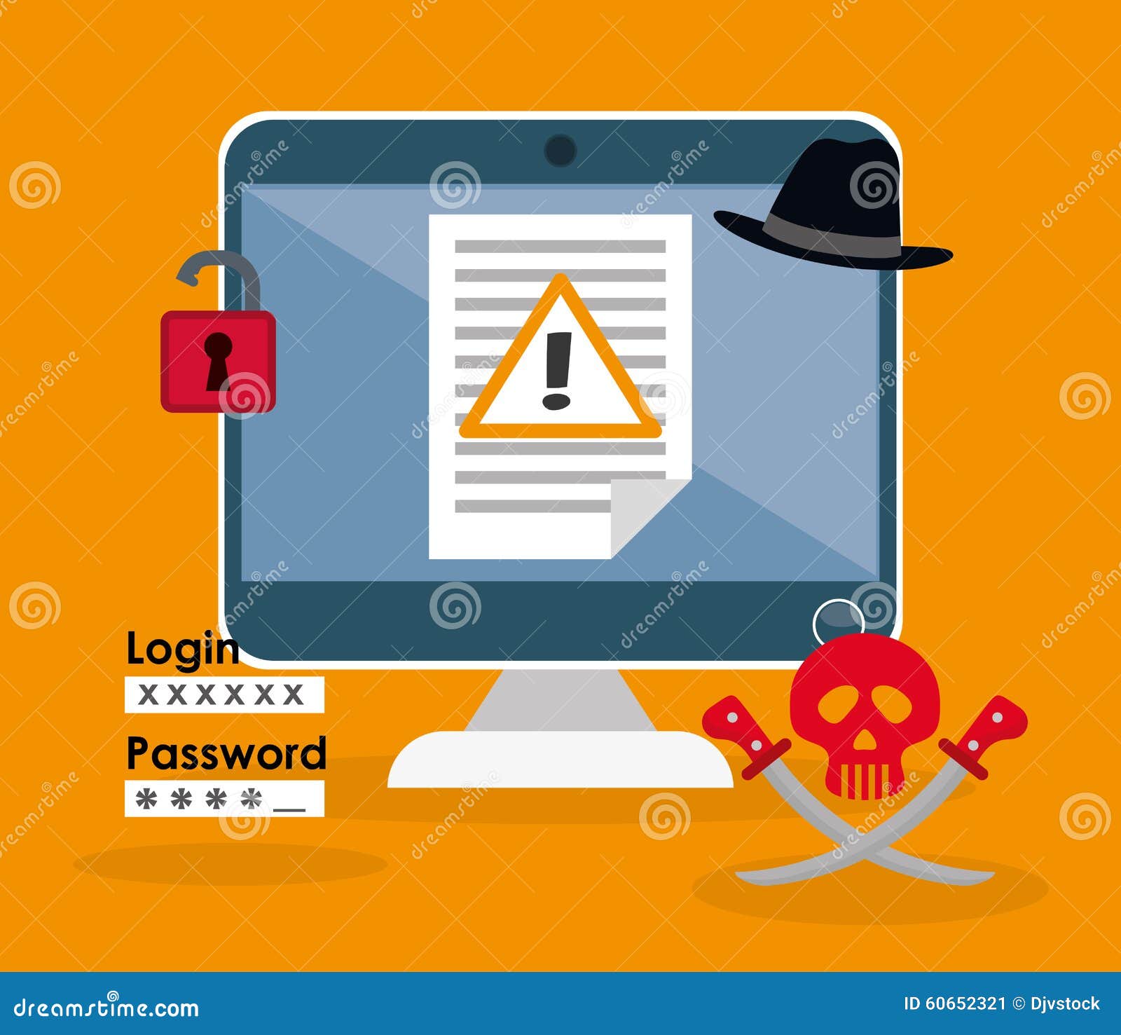 Digital Fraud and Hacking Design Stock Vector - Illustration of code ...