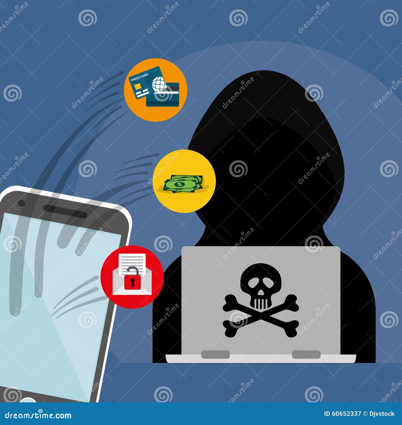 Digital Fraud and Hacking Design Stock Vector - Illustration of online ...