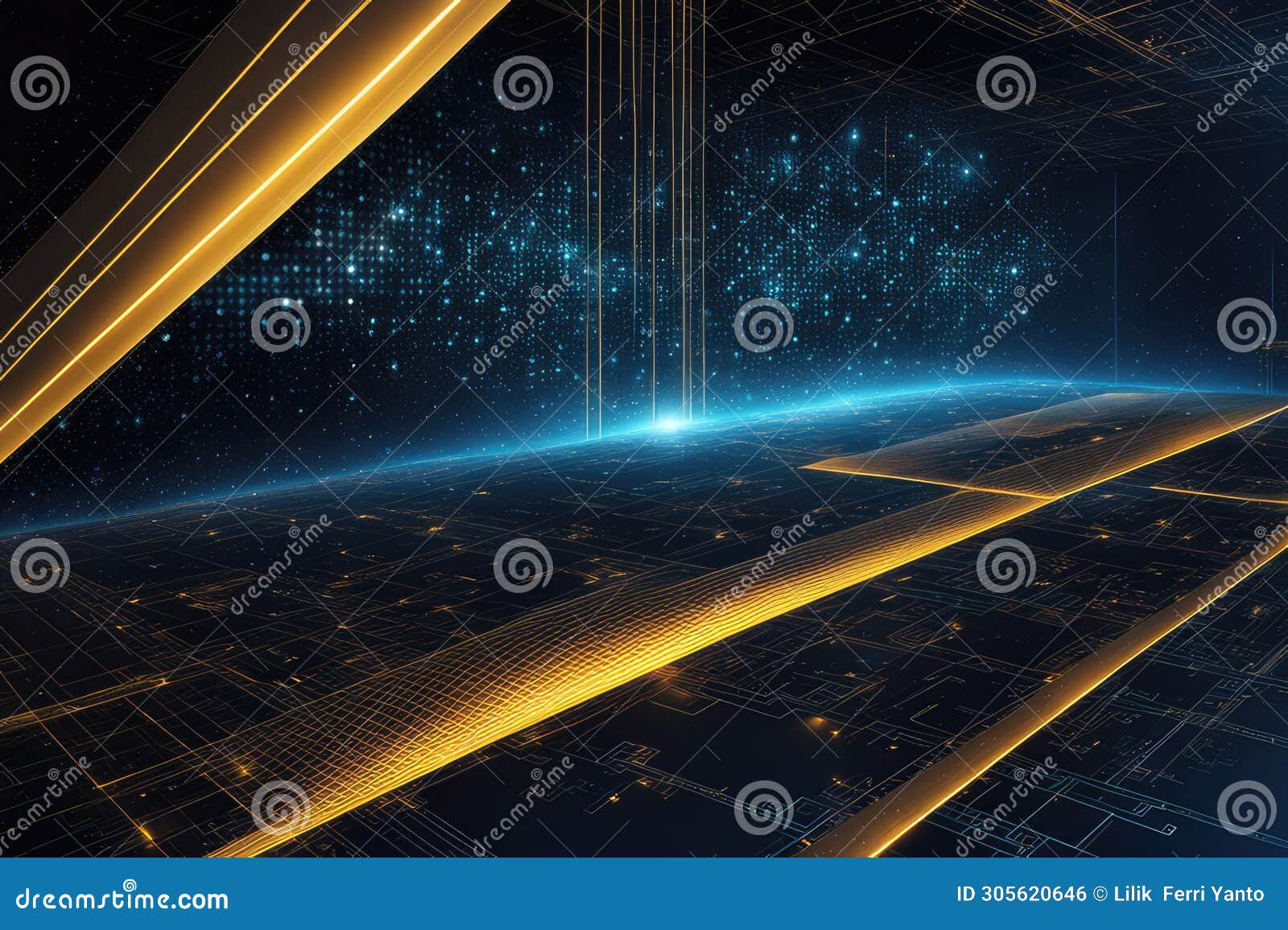 Digital Frontier Abstract Tech Background with Geometric Patterns Stock ...
