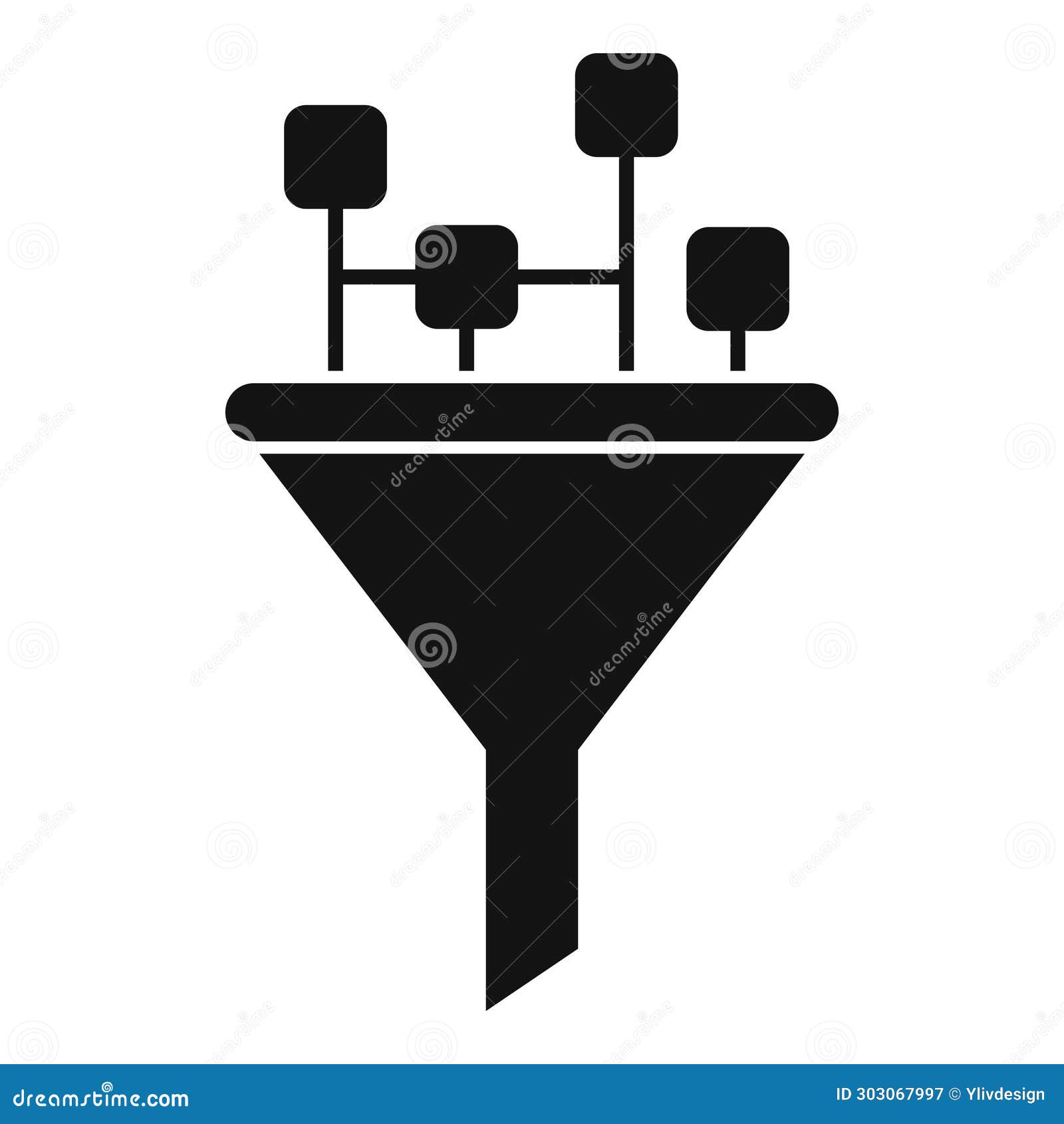 Digital Funnel, Vector Illustration. Network Connections With Points ...