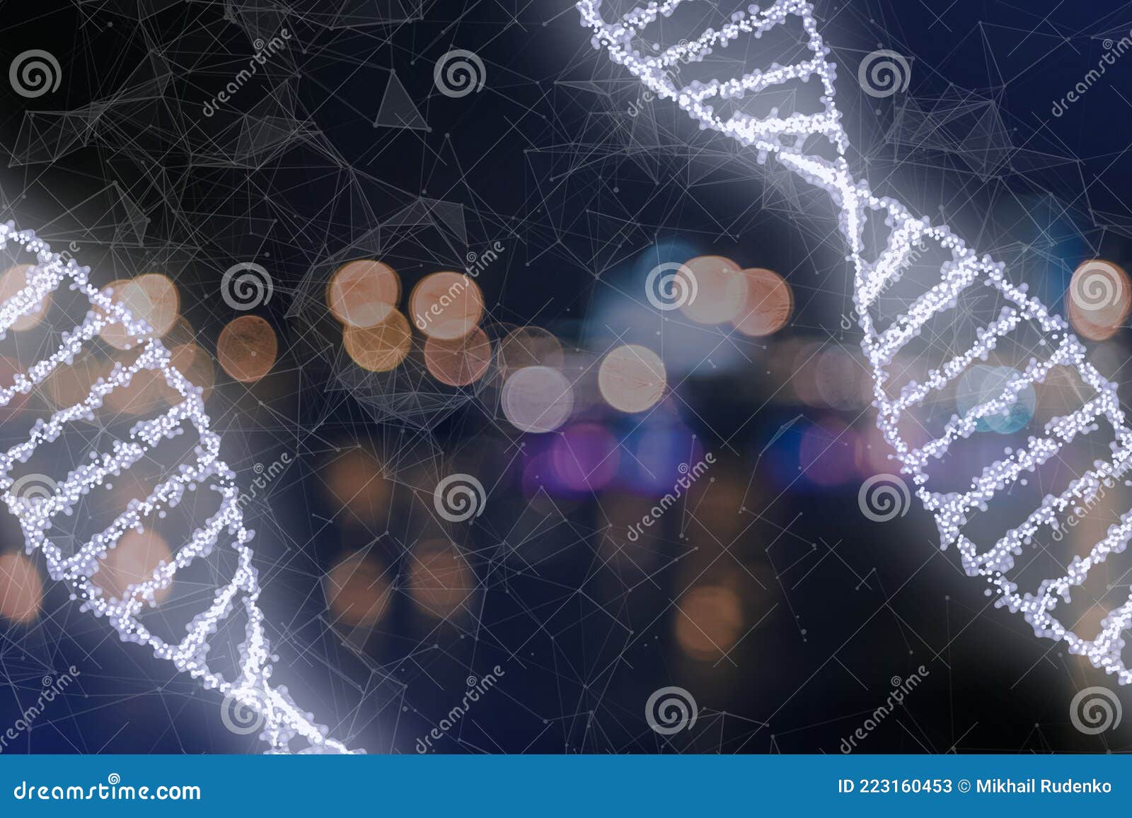 Digital Futuristic Dna Spiral, Medicine Interface Technology B Stock ...