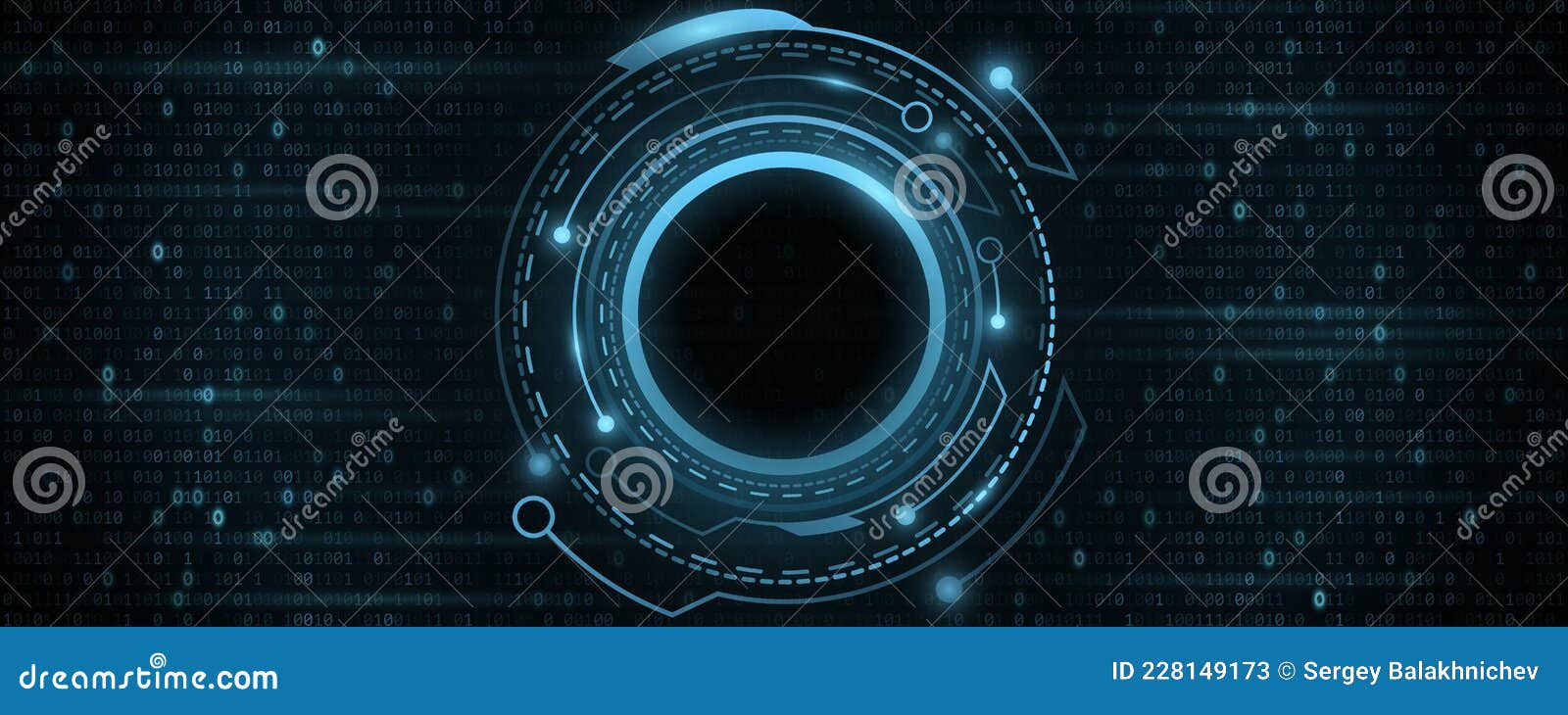 Digital Futuristic HUD GUI UI with Binary Code. Sci Fi User Interface ...