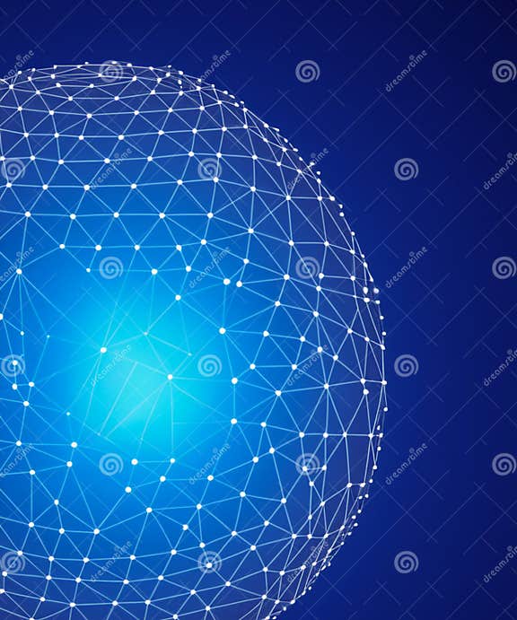 Digital Futuristic Multiverse Planet Low Poly Wireframe Stock Photo ...