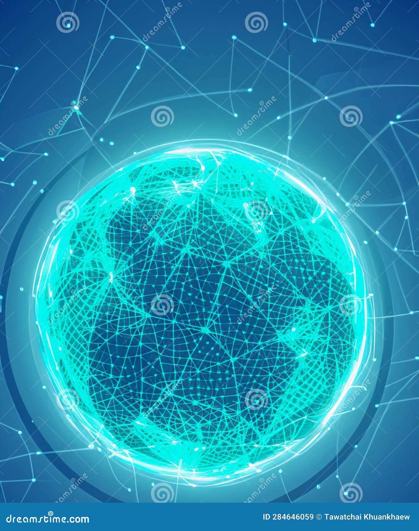 Digital Futuristic Multiverse Planet Low Poly Wireframe Stock Image ...