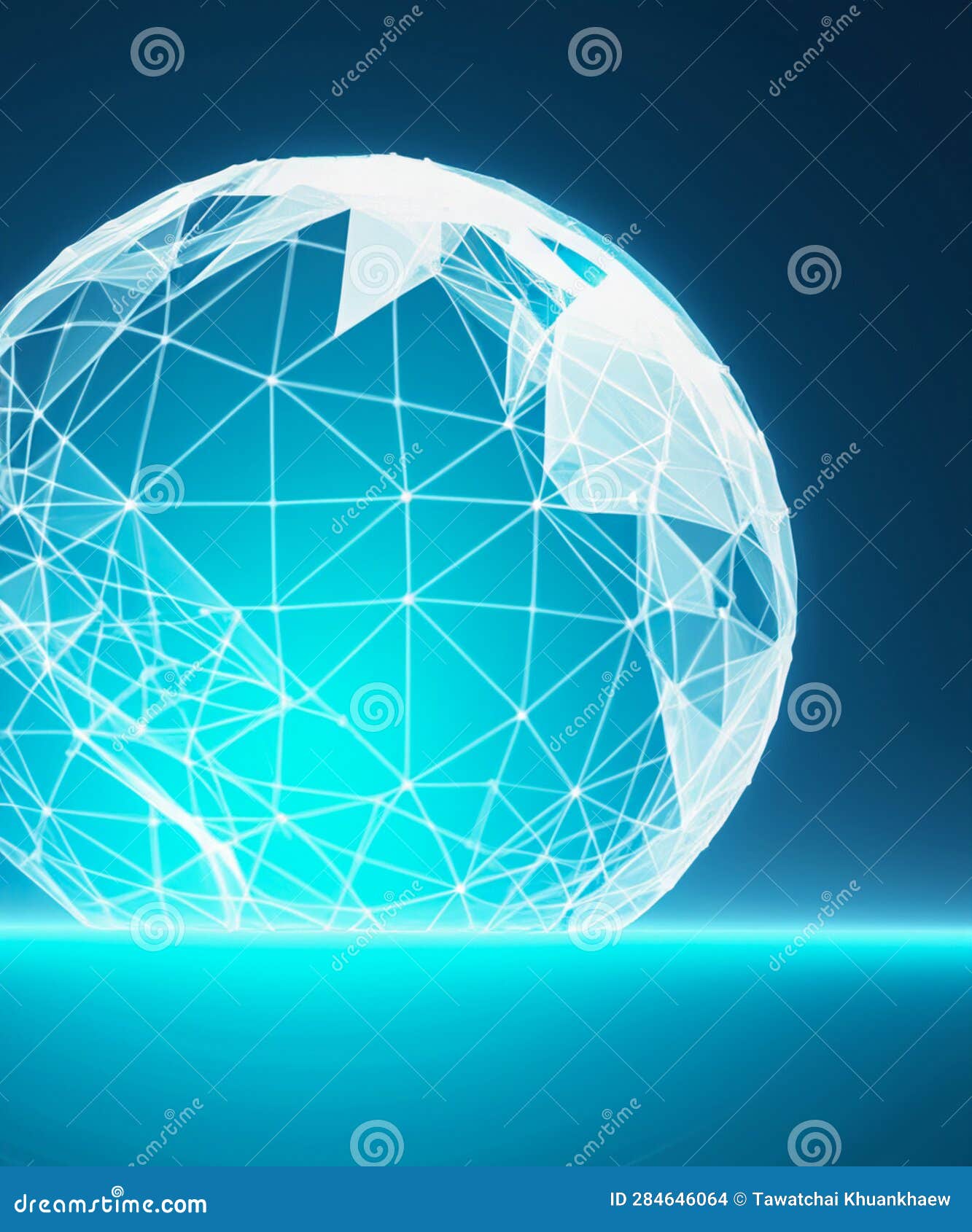 Digital Futuristic Multiverse Planet Low Poly Wireframe Stock Photo ...