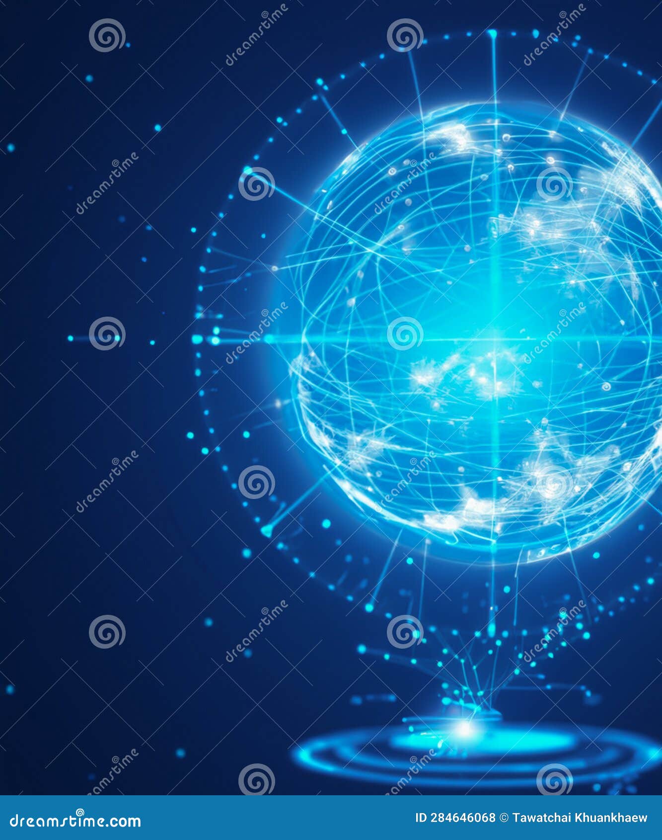 Digital Futuristic Multiverse Planet Low Poly Wireframe Stock ...