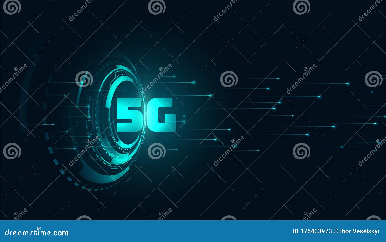 Digital 5g Fifth Generation Technology Background Design Stock Vector ...