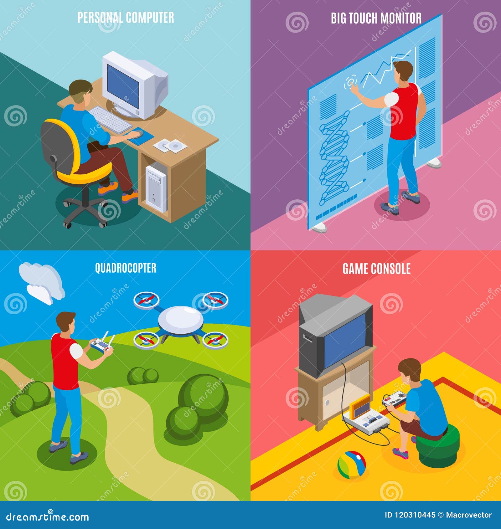 Digital Gadget Evolution Isometric Concept Stock Vector - Illustration ...