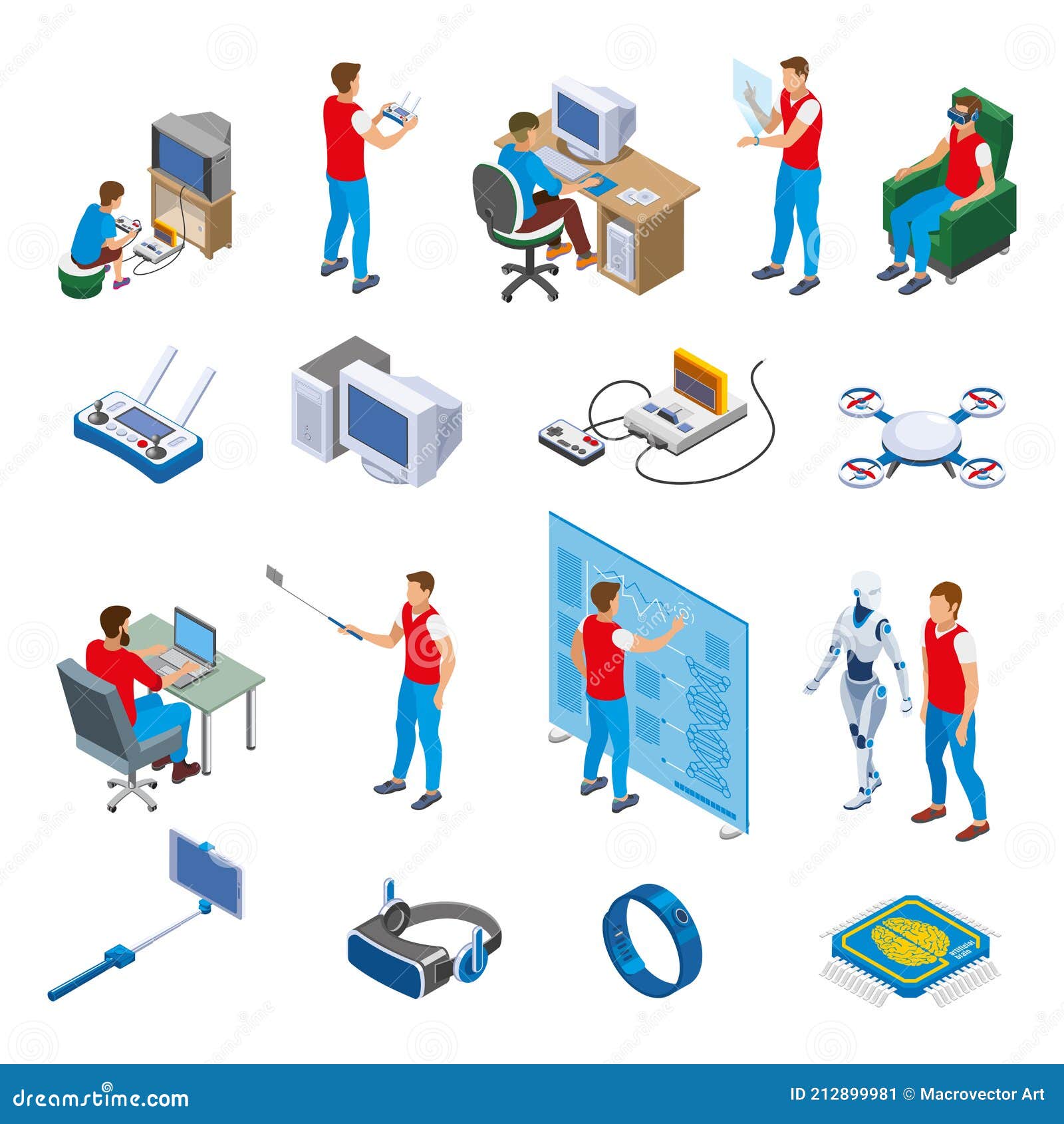 Digital Gadget Evolution Isometric Icons Stock Vector - Illustration of ...