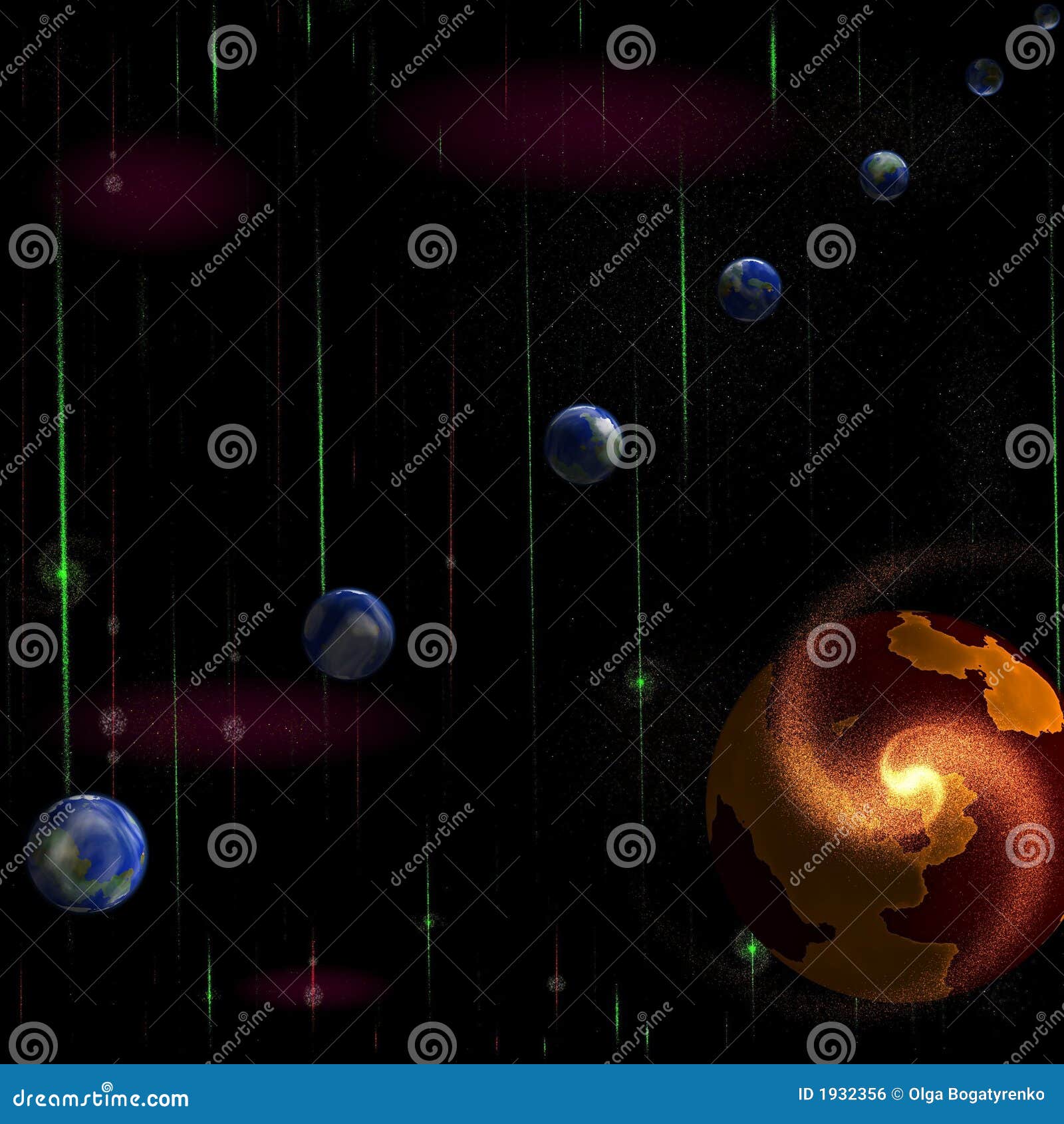 Digital Galaxy stock illustration. Illustration of purple - 1932356