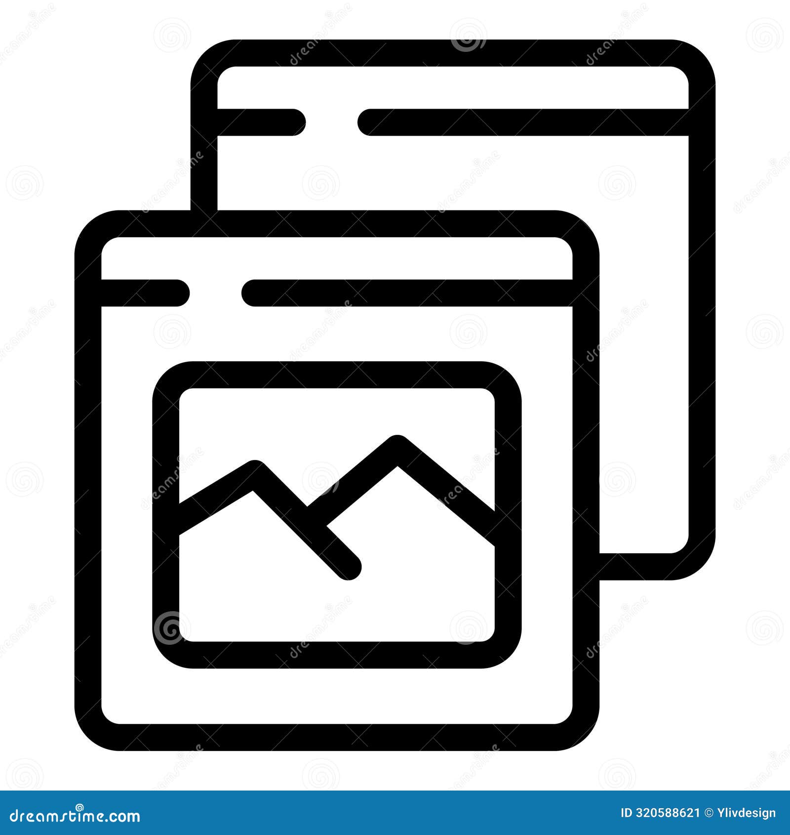 Digital Gallery Icons Set on White Background Stock Vector ...