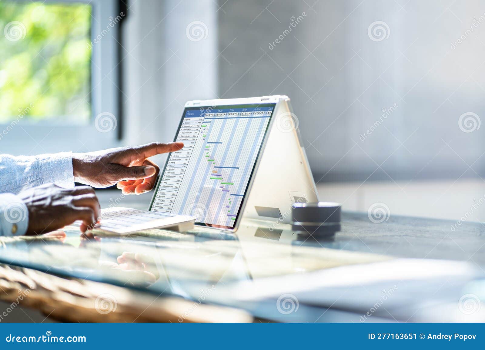Digital Gantt Project Control Software Stock Image - Image of african ...