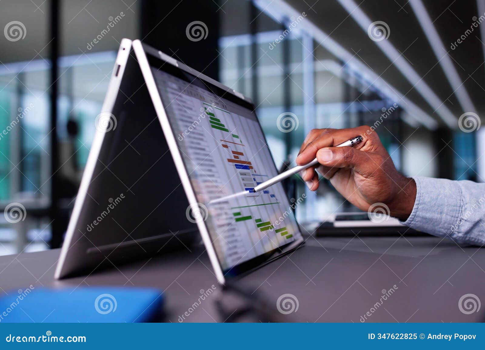 Digital Gantt Project Control Software Stock Image - Image of report ...