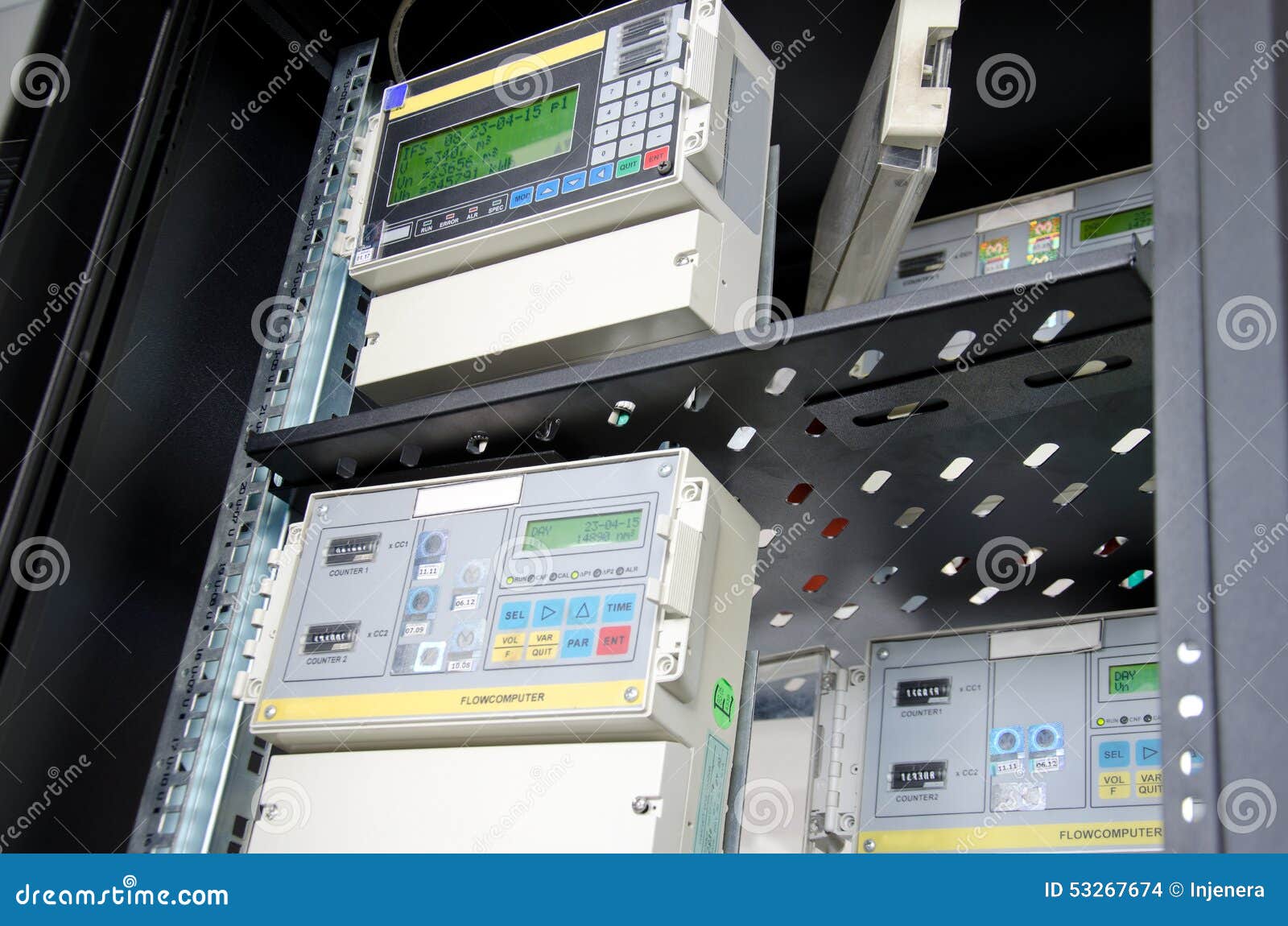 Digital Gas Flow Meter, Mounted In Rack Royalty-Free Stock Image ...