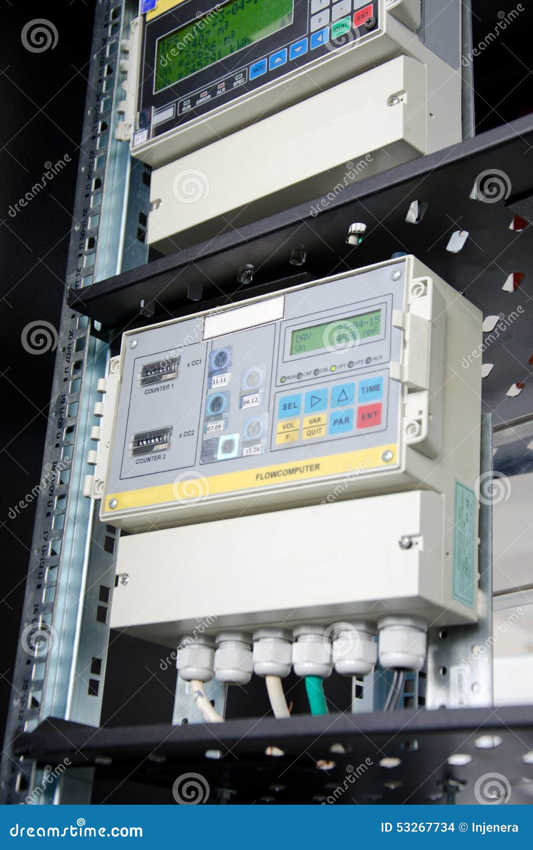 Digital Gas Flow Meter, Mounted In Rack Royalty-Free Stock Image ...