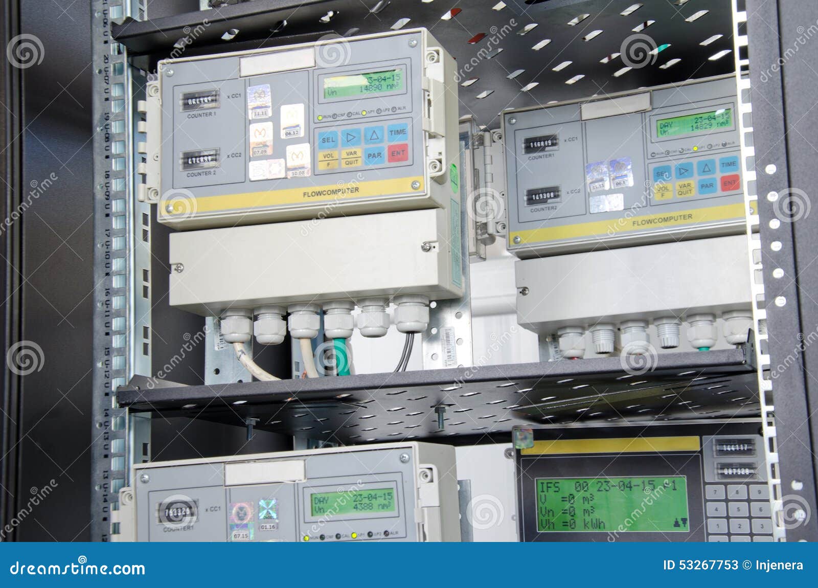 Digital Gas Flow Meter, Mounted In Rack Royalty-Free Stock Photography ...