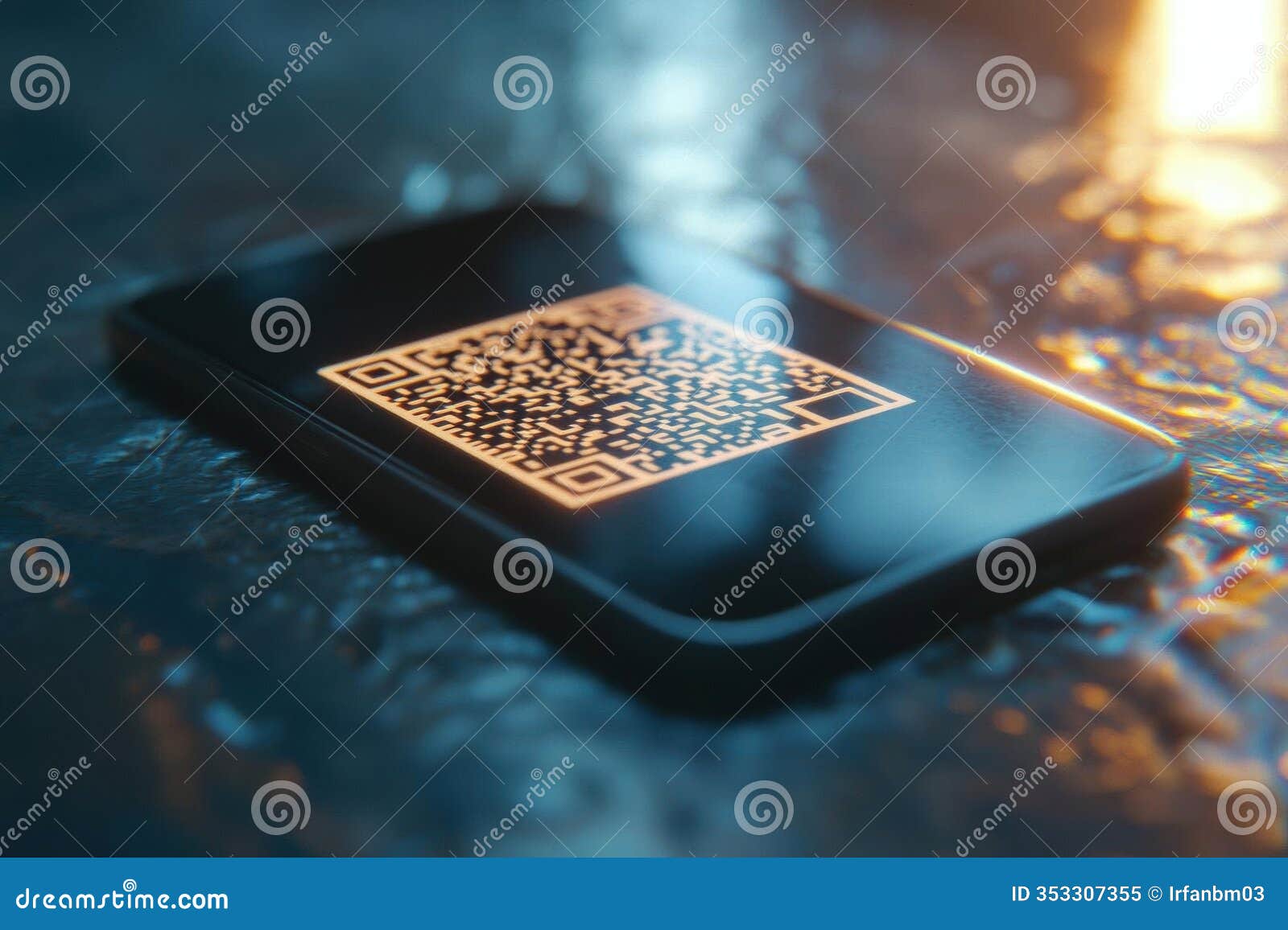 Digital Gateway, QR Code on Smartphone Screen Stock Image - Image of ...