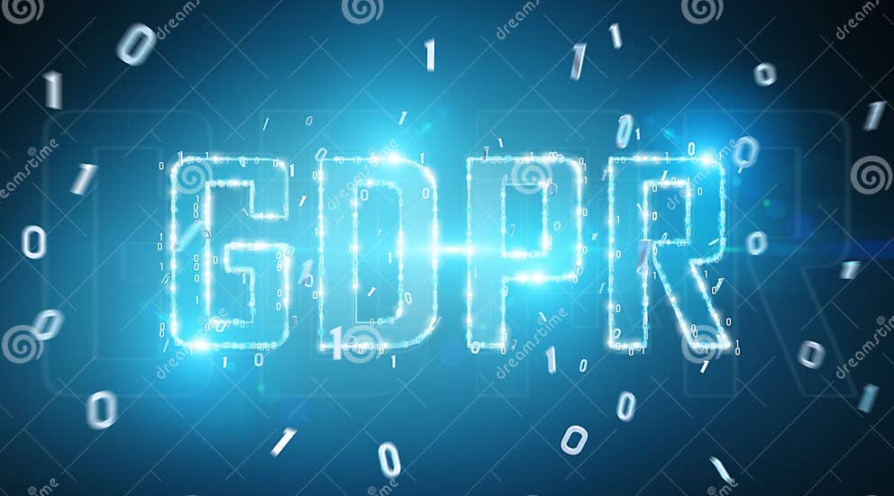 Digital GDPR Interface 3D Rendering Stock Illustration - Illustration ...