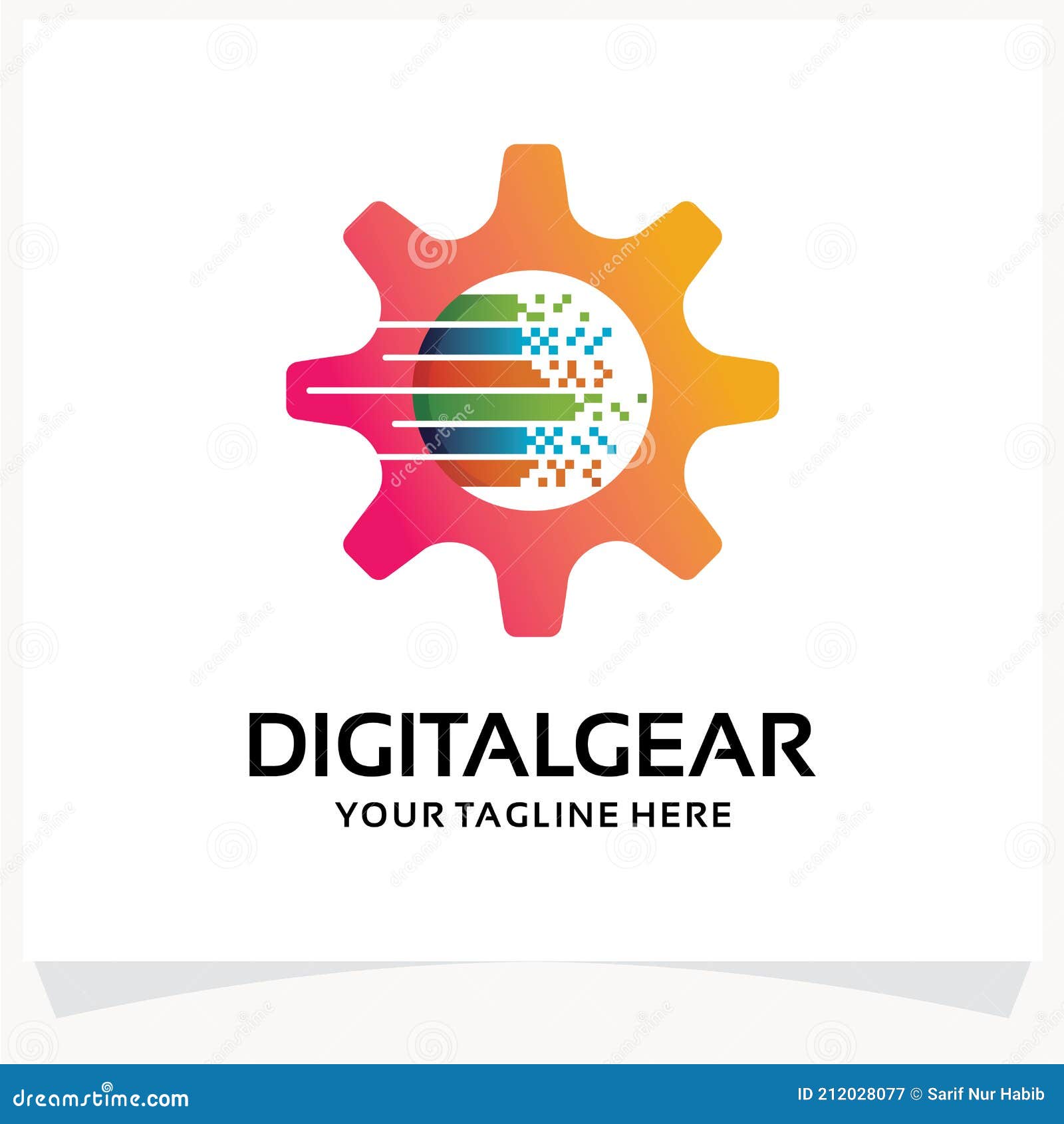 Digital Gear Logo Design Template Inspirations Stock Vector ...