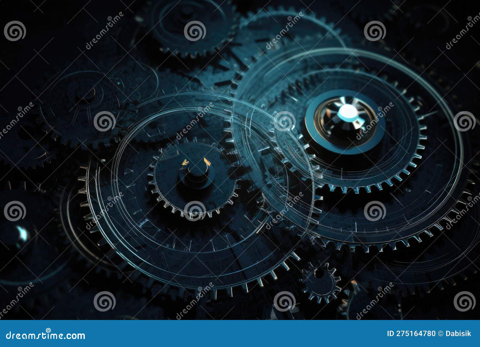 Digital Gear Wheels on Circuit Board. High Technology Engineering ...