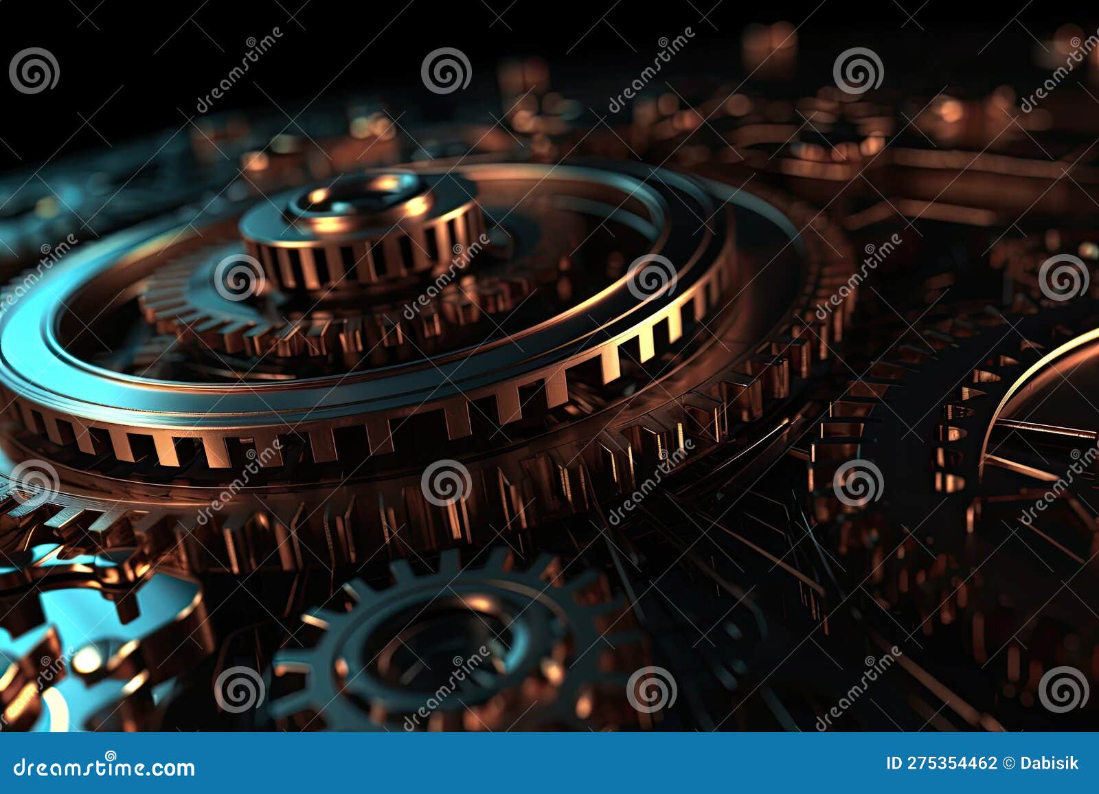 Digital Gear Wheels on Circuit Board. High Technology Engineering ...