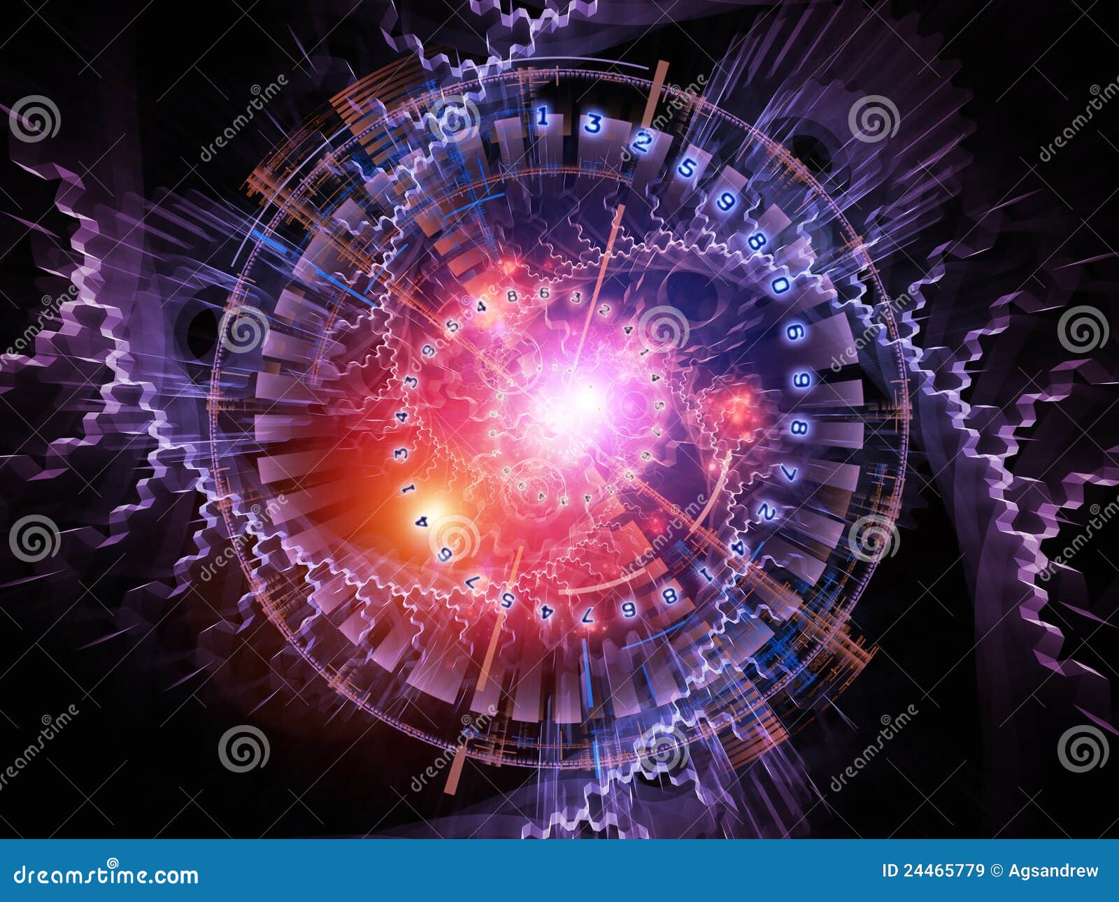 Digital gears stock illustration. Illustration of technology - 24465779