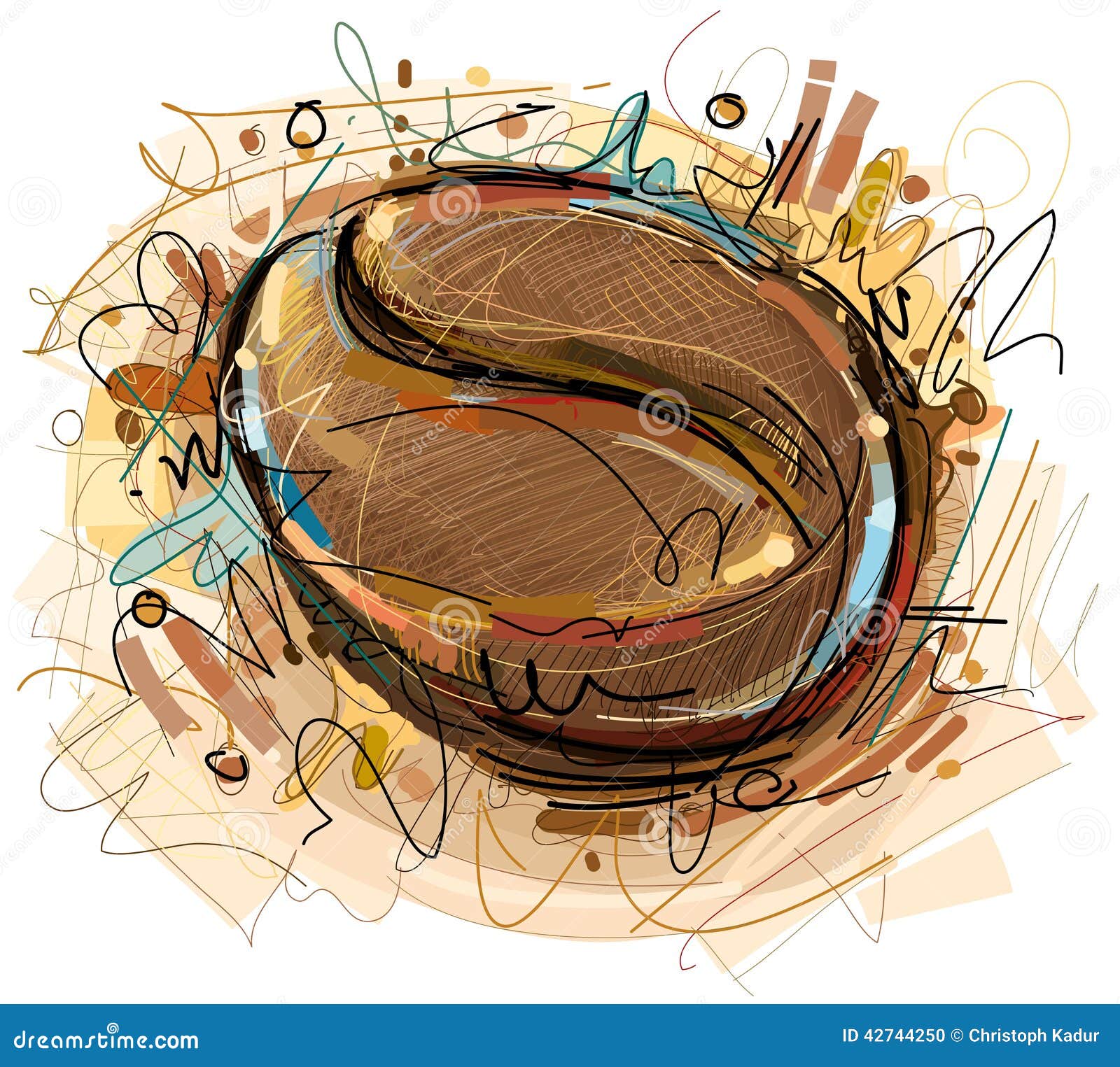 Digital Gemaltes Kaffeebohne Stock Abbildung - Illustration von ...