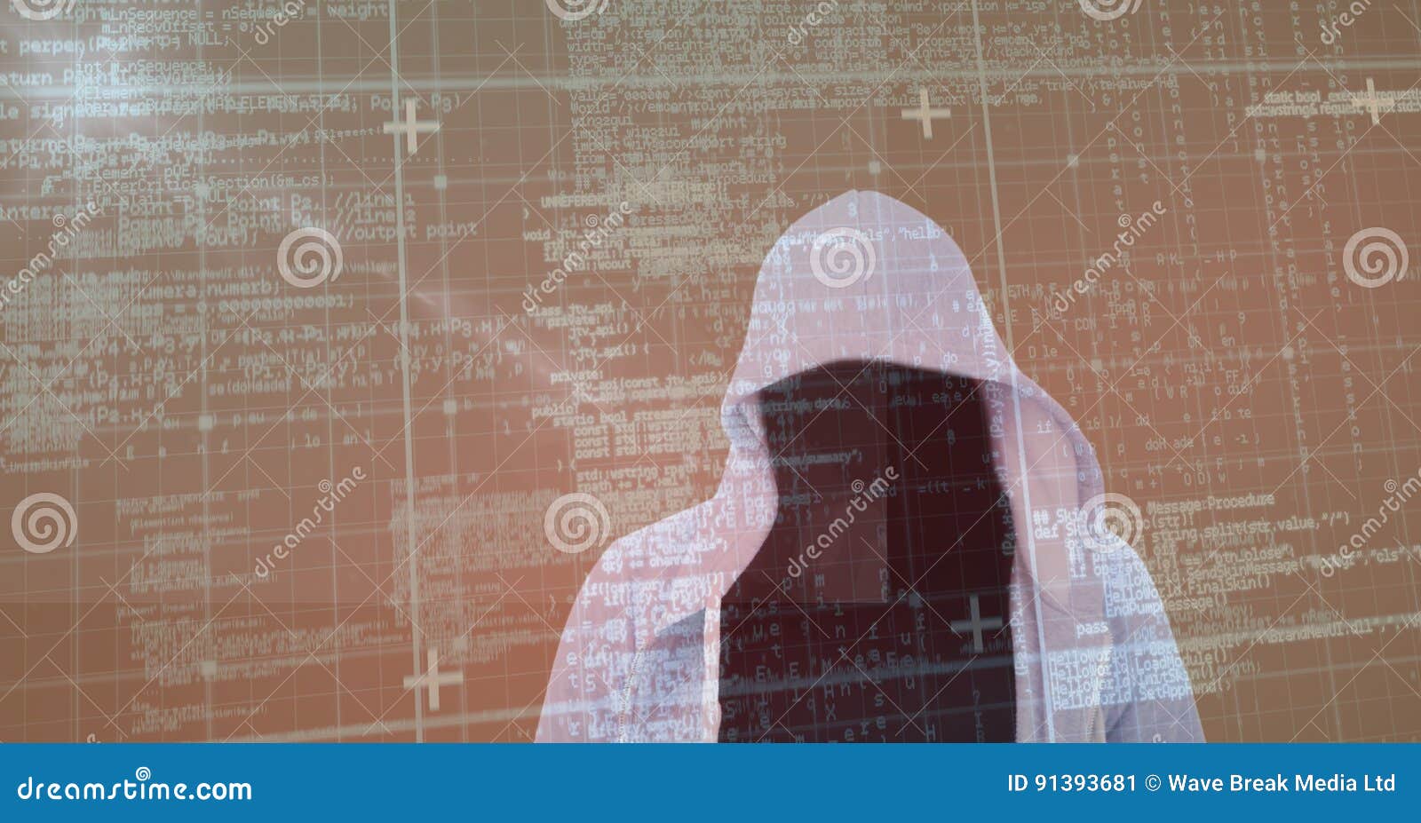 Digital Generated Image of Hacker with Screen Stock Image - Image of ...