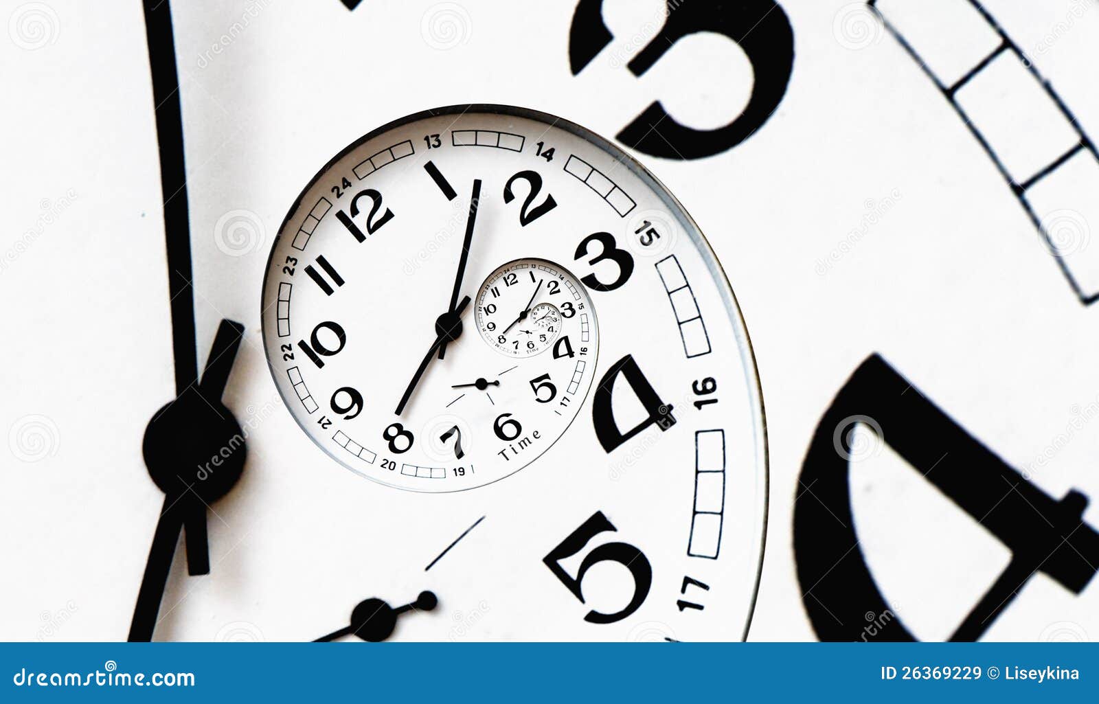 Digital Generated Twisted Clock Face. Stock Image - Image of impossible ...