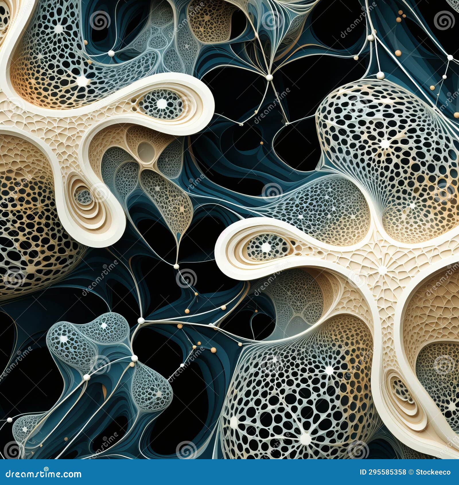 Digital Generative Art Operating Systems Background with Organic ...