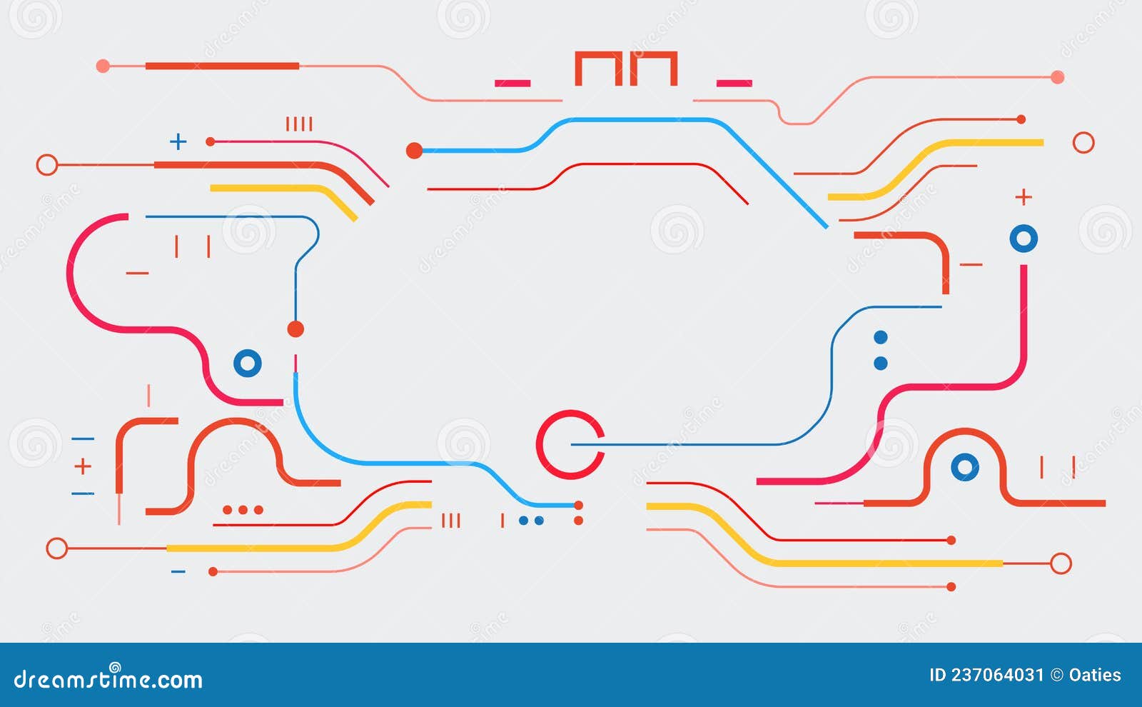 Digital Geometric Tech Elements Abstract Frame Stock Vector ...