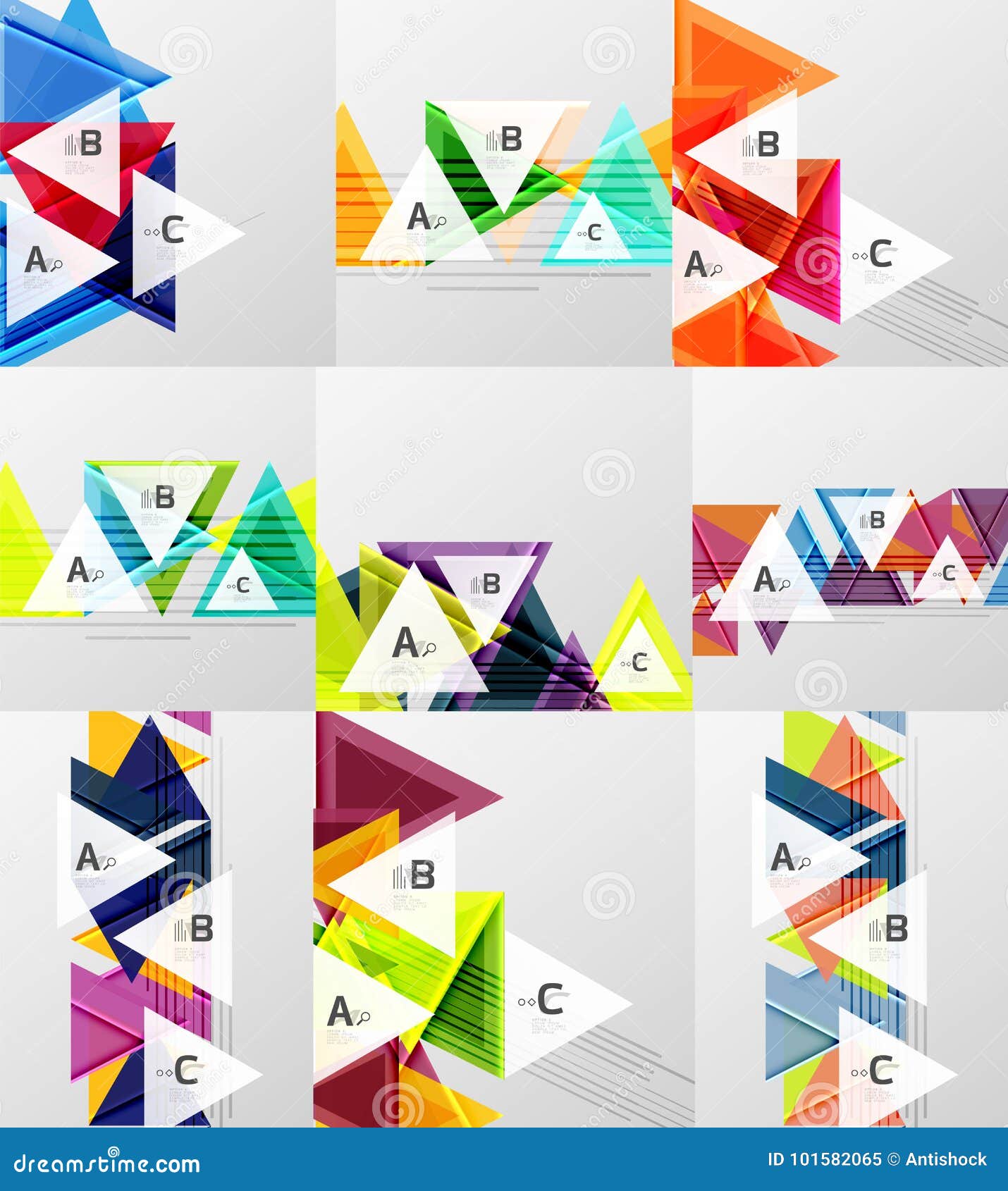 Digital Geometric Templates Stock Vector - Illustration of collection ...