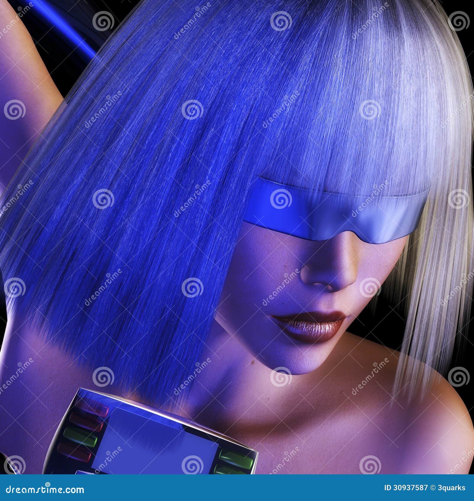 Digital Girl stock illustration. Illustration of hair - 30937587