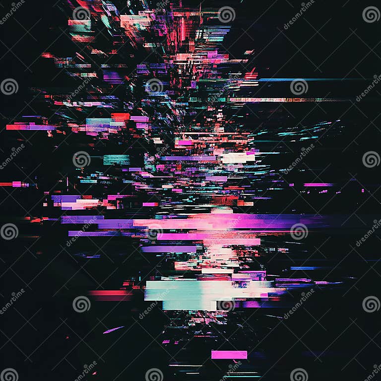 Digital Glitch Abstract Design with Distorted Elements Stock ...