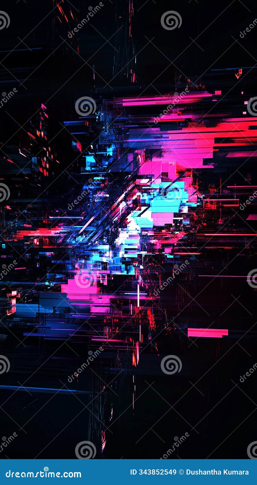 Digital Glitch Abstract Design with Distorted Elements Stock Illustration - Illustration of ...