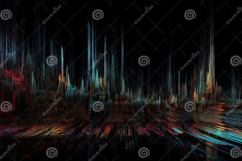 Digital Glitch on Black Background with Dramatic Lighting Stock ...