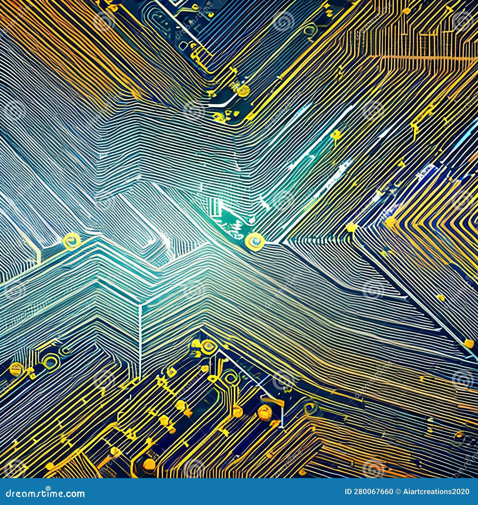 A Digital Glitch Effect Overlaying a Circuit Board Pattern, Symbolizing ...