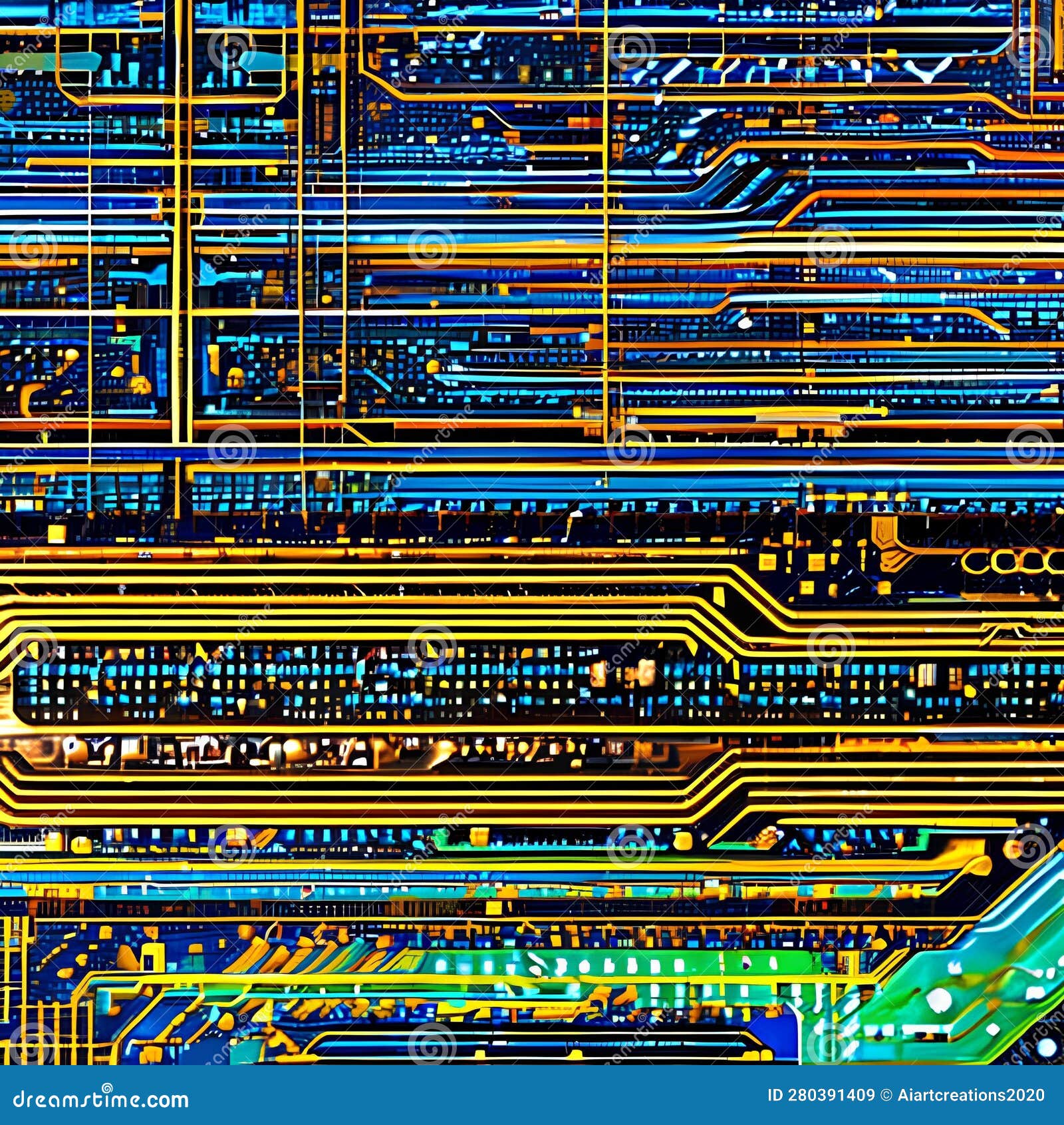 A Digital Glitch Effect Overlaying a Circuit Board Pattern, Symbolizing ...