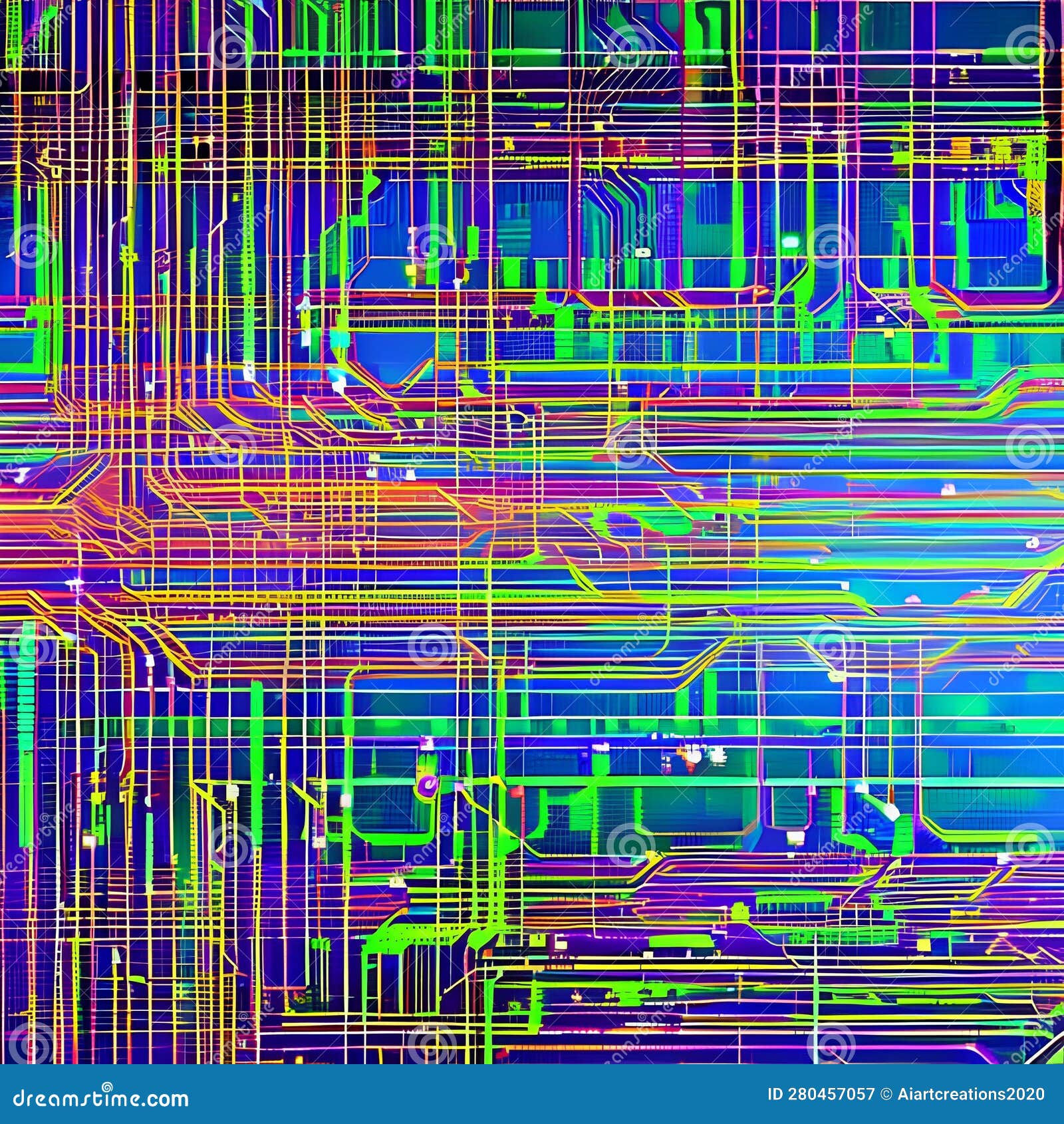 A Digital Glitch Effect Overlaying a Circuit Board Pattern, Symbolizing ...