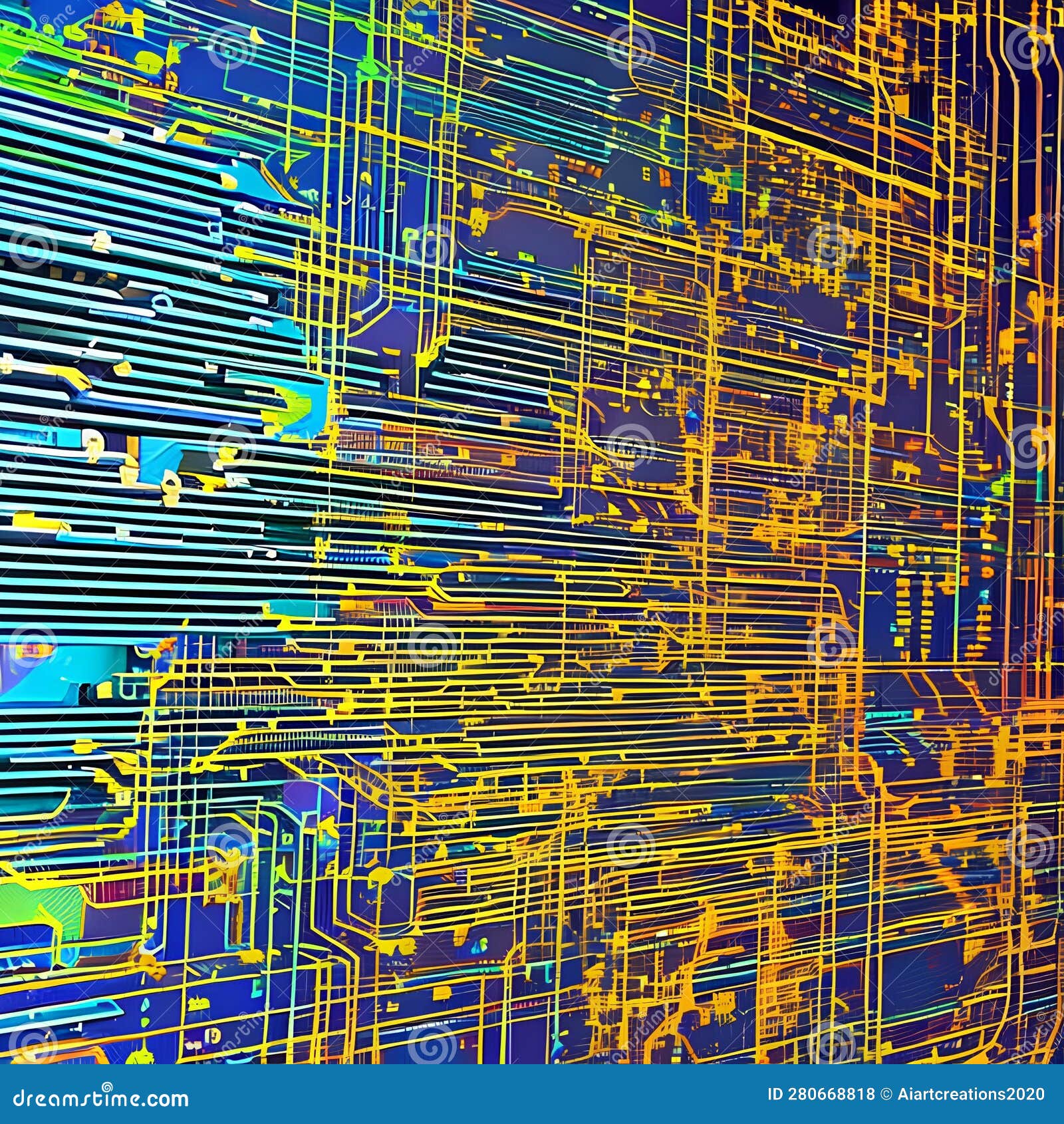 A Digital Glitch Effect Overlaying a Circuit Board Pattern, Symbolizing ...