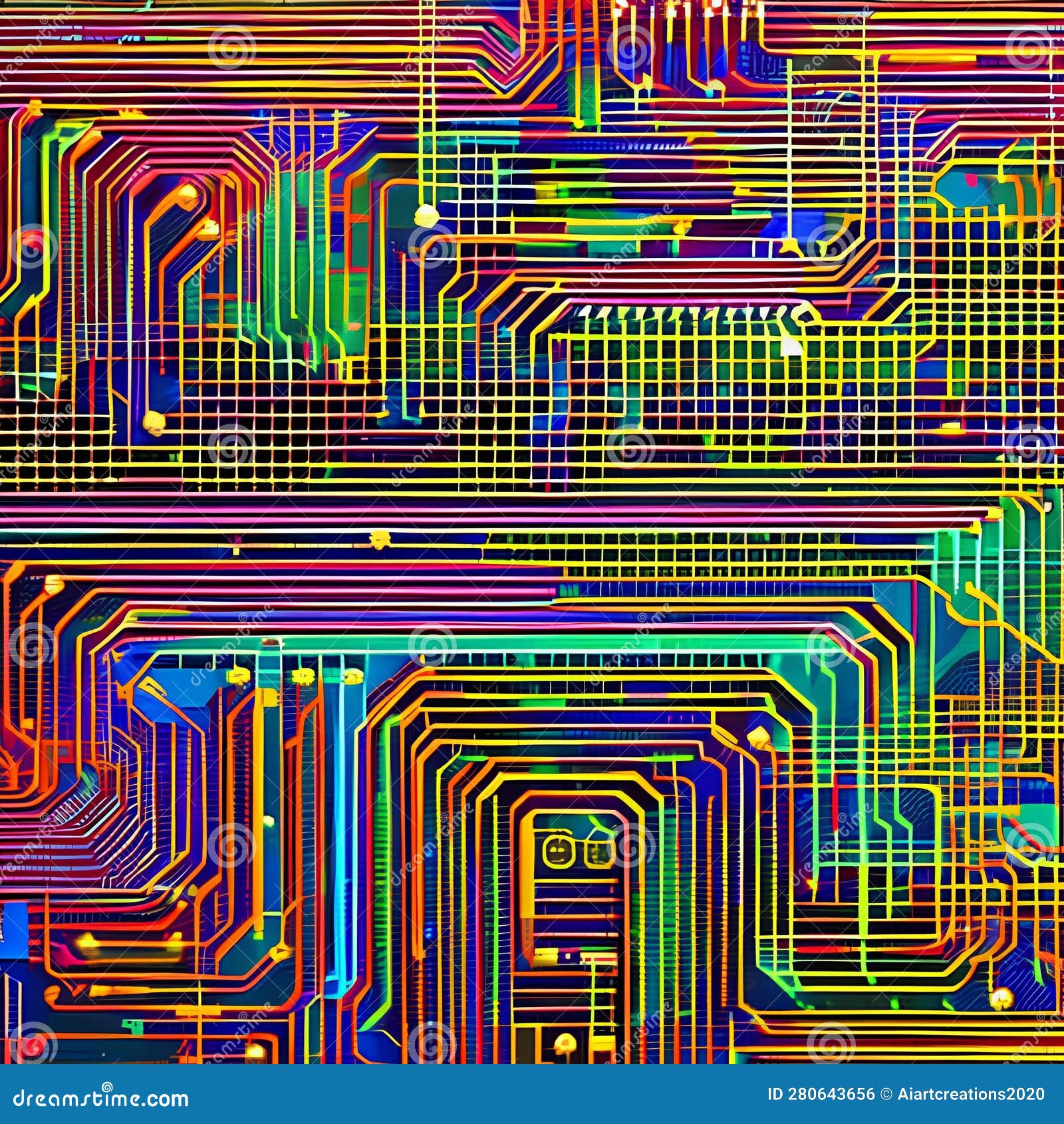 A Digital Glitch Effect Overlaying a Circuit Board Pattern, Symbolizing ...