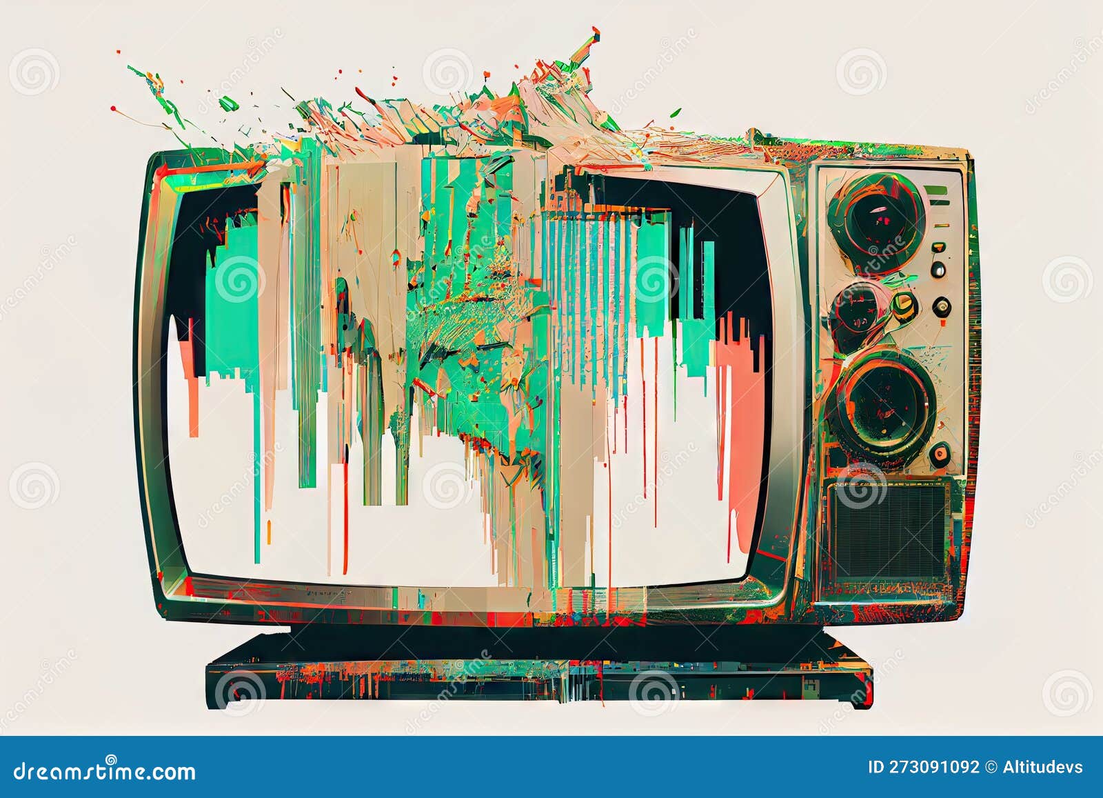 A Digital Glitch Effect that Resembles a Broken Television Screen, with ...
