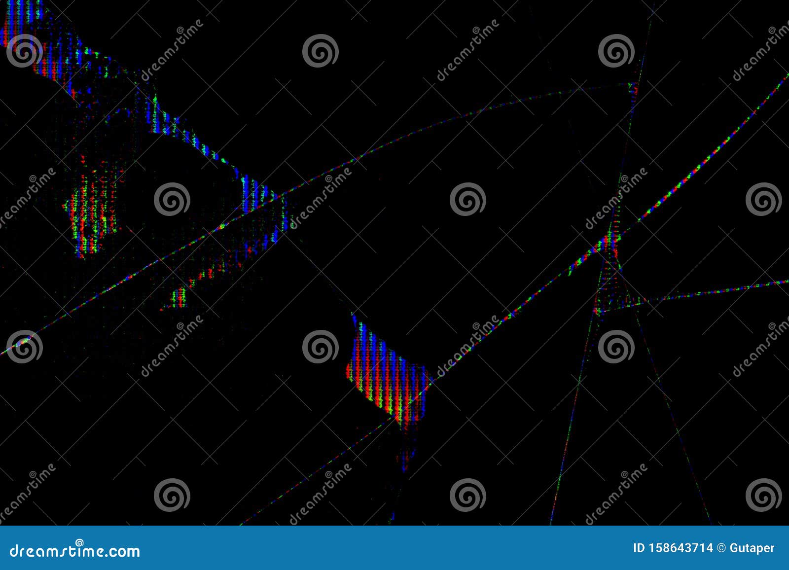 Digital Glitch, Leaking Crystals and Cracks on a Broken LCD Screen ...