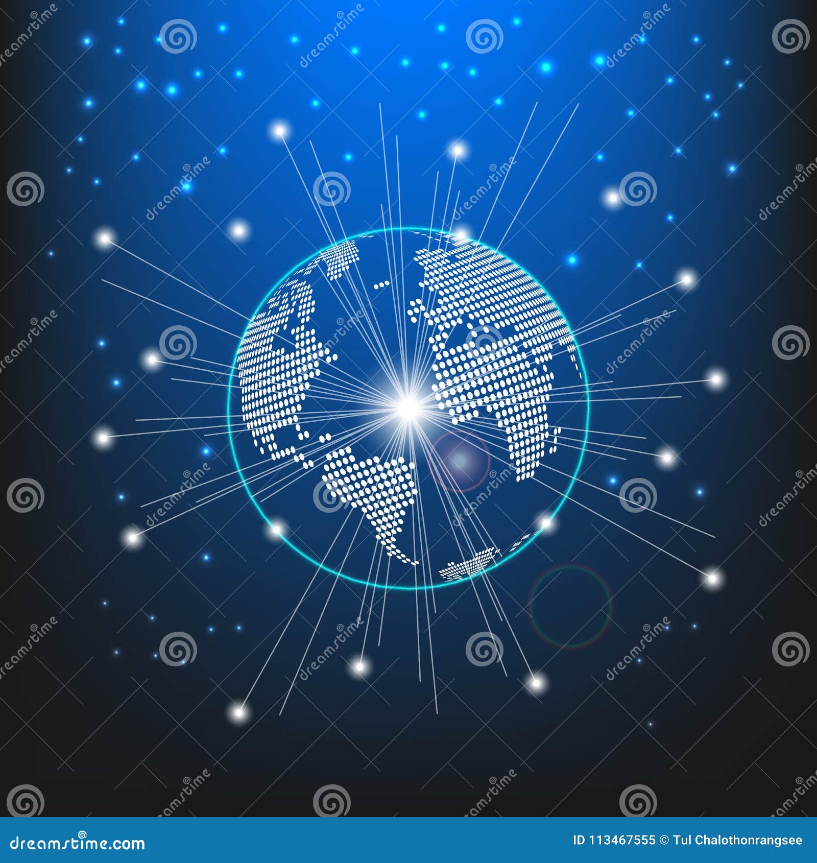 Digital global connect stock vector. Illustration of point - 113467555
