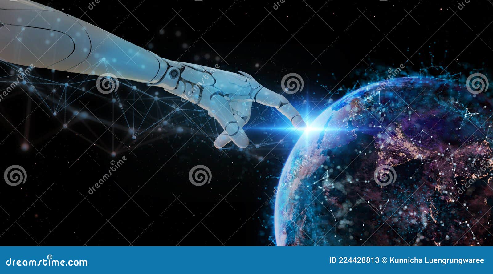 Digital Global Futuristic World Telecommunication Network Technology ...