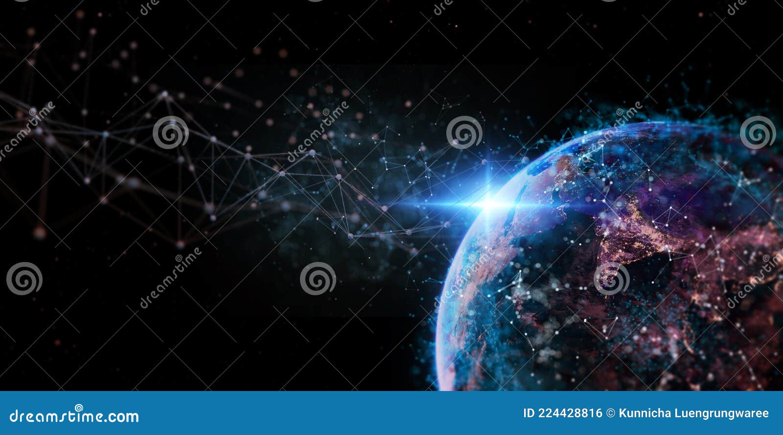Digital Global Futuristic World Telecommunication Network Technology ...