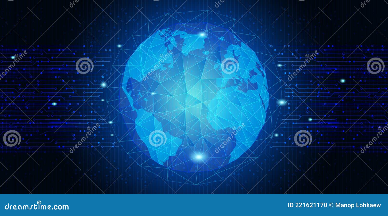 Digital Global Network Communication Connection Abstract Background ...