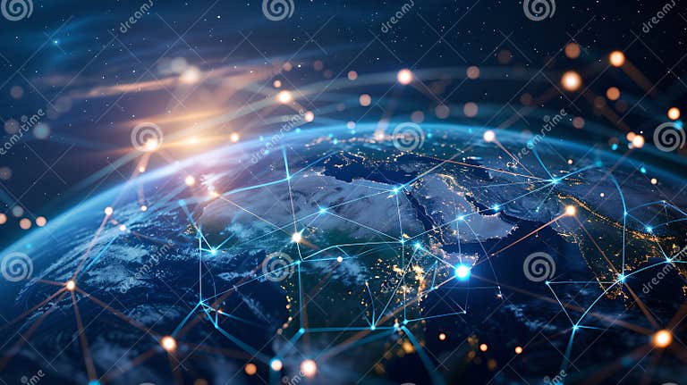 Digital Global Network Connectivity Concept. Technological Abstract ...