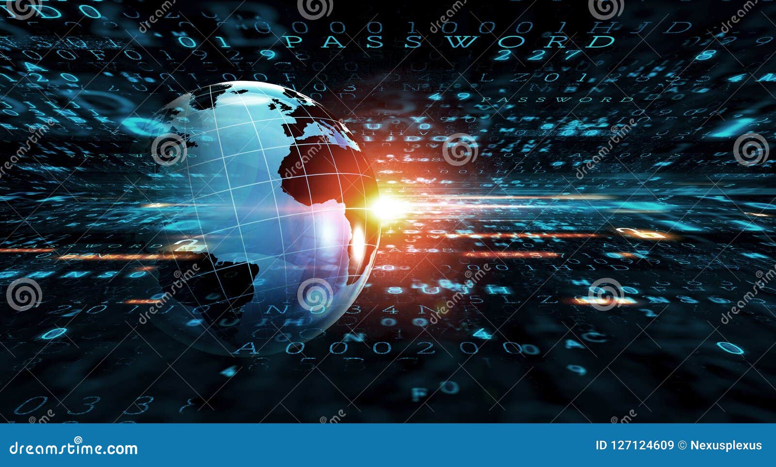 Global Network and Data Exchange Stock Illustration - Illustration of ...